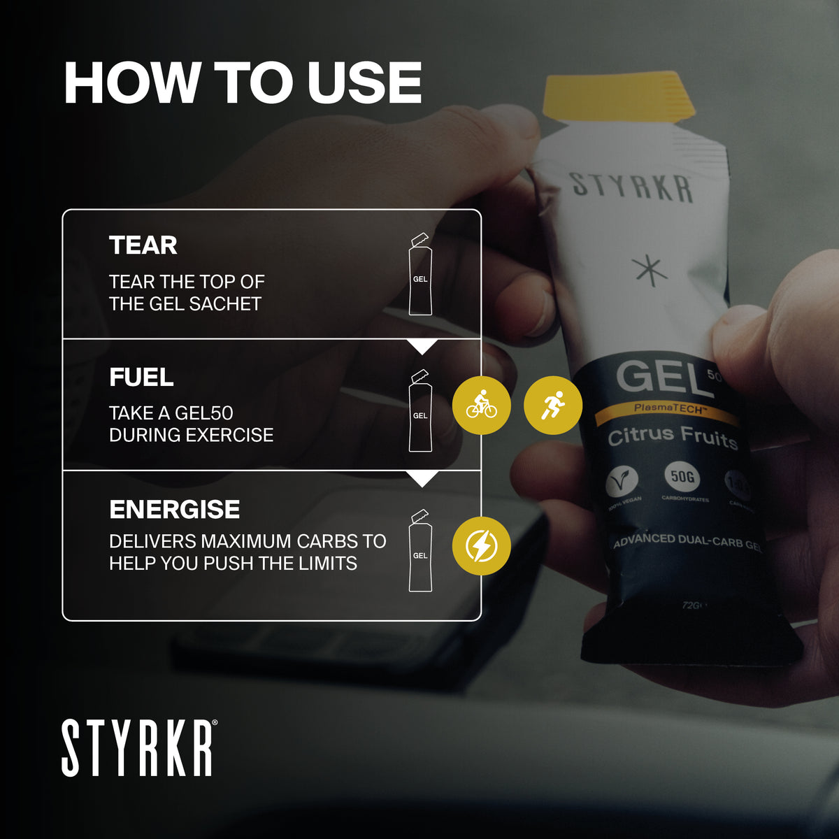 Styrkr GEL50 Dual-Carb Gel | STYRKR